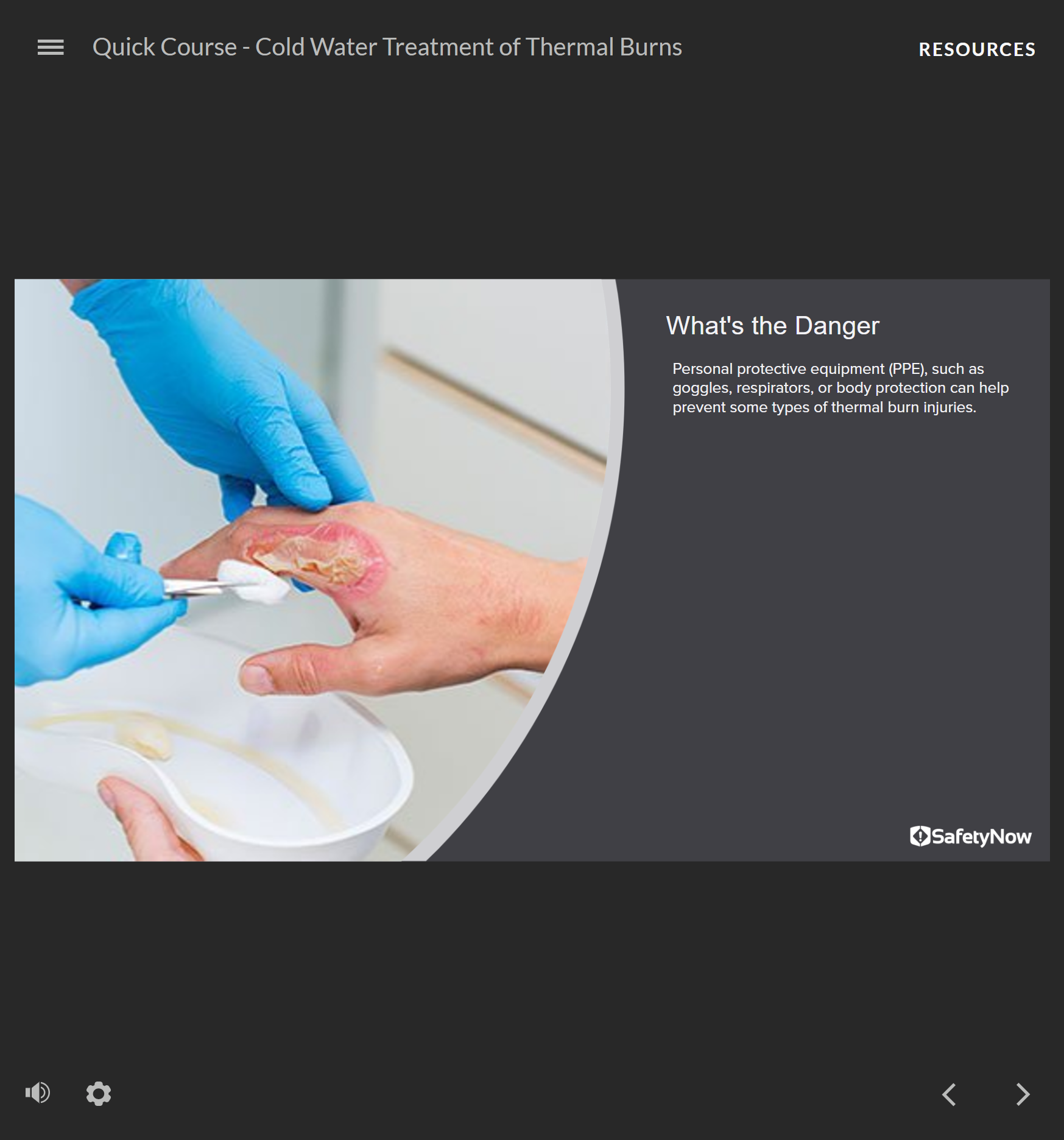 Cold Water Treatment of Thermal Burns – Quick Course - SafetyNow