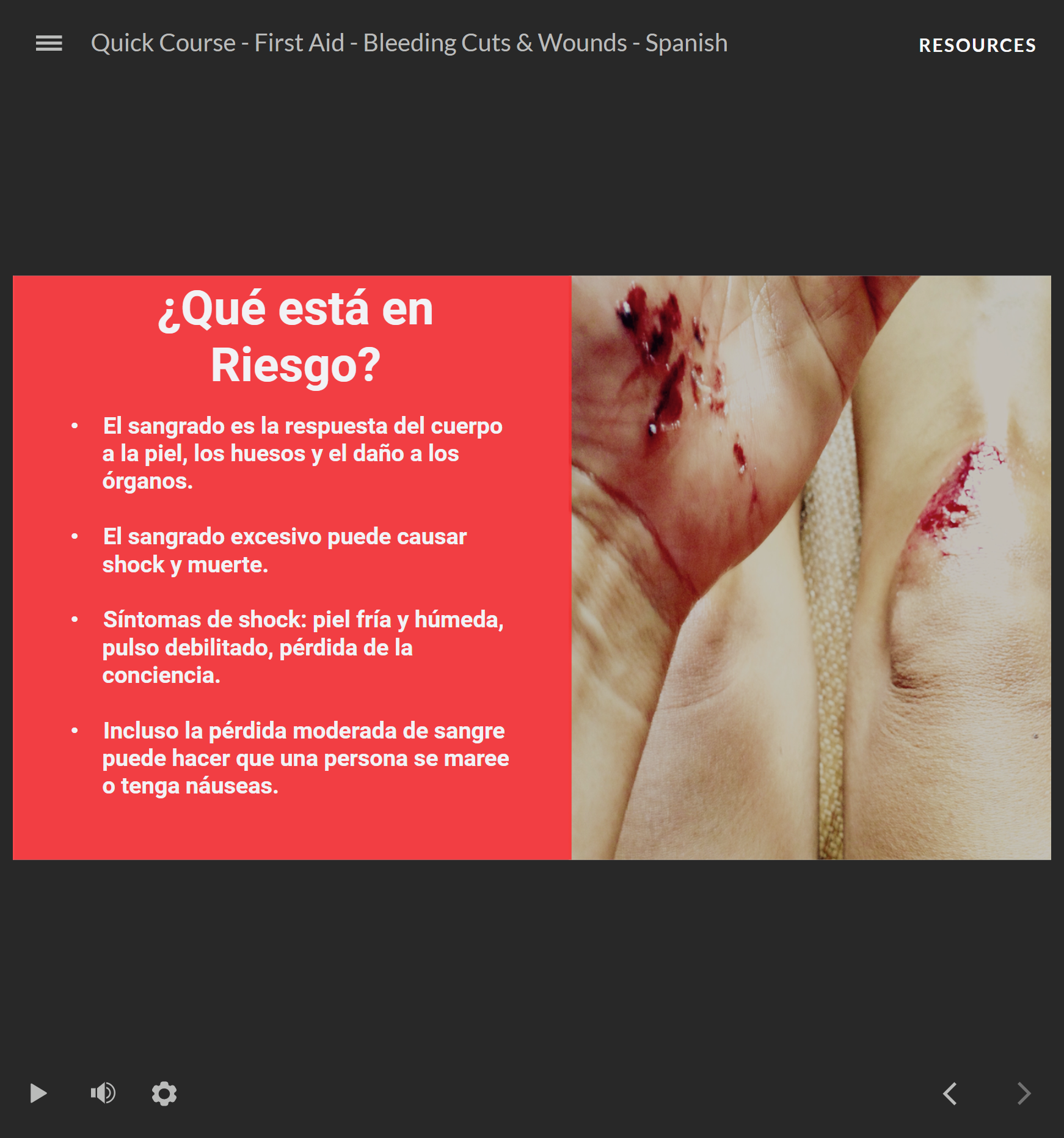 First Aid: Bleeding Cuts & Wounds – Quick Course (Spanish) - SafetyNow