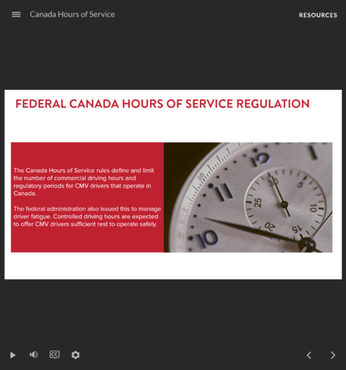 Hours of Service - Canada - SafetyNow