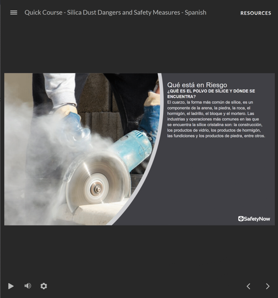 Silica Dust Dangers and Safety Measures – Quick Course – Spanish ...