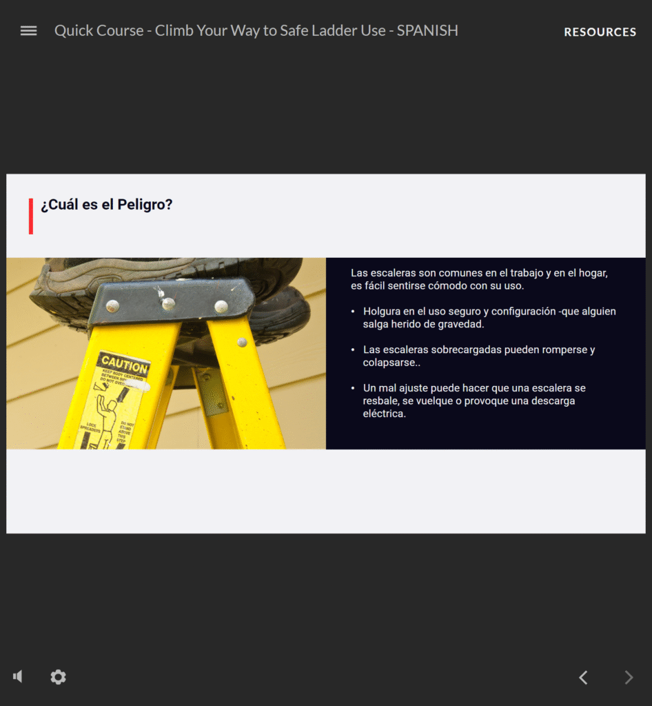 Climb Your Way to Safe Ladder Use – Quick Course (Spanish) - SafetyNow