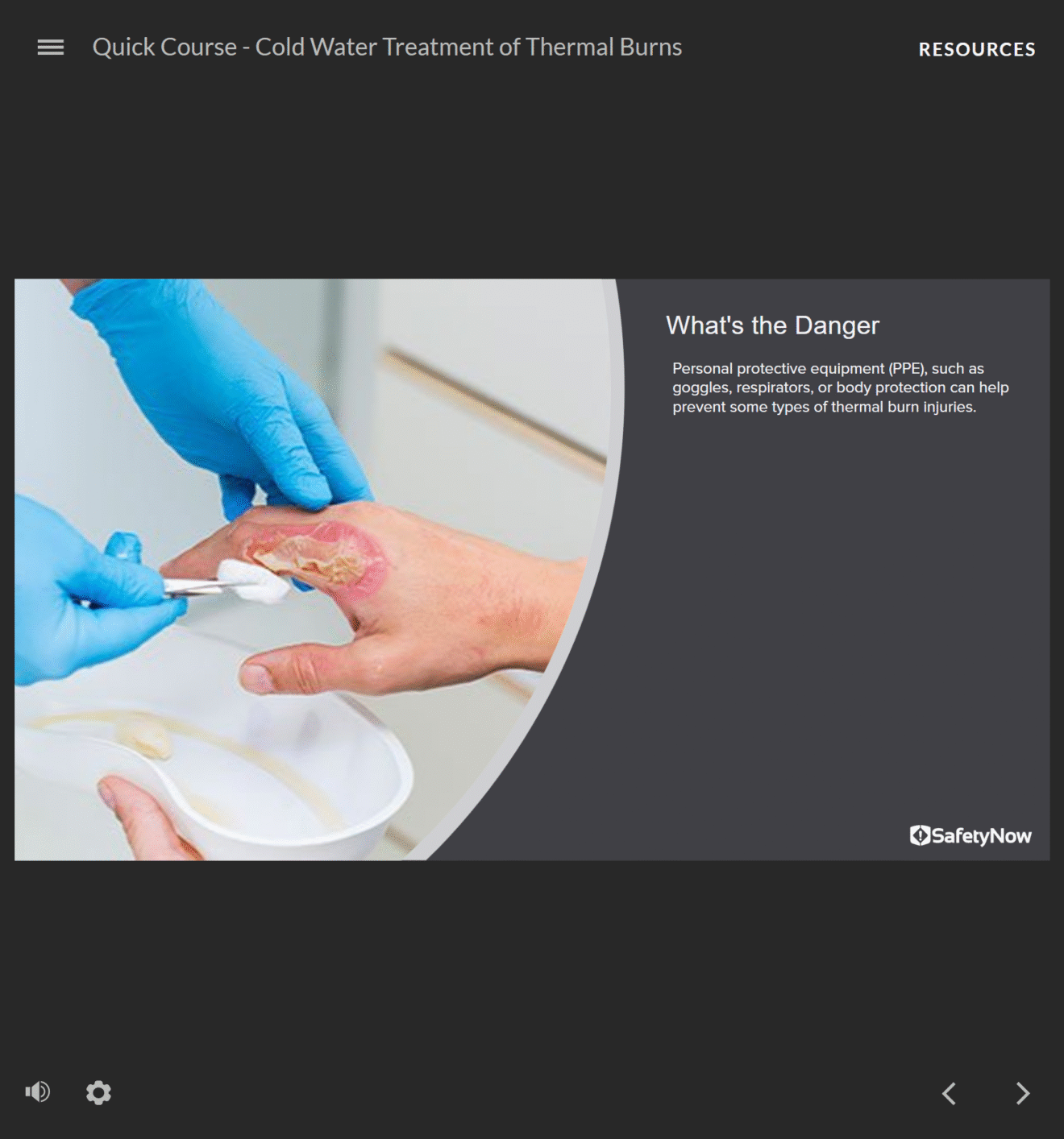 Cold Water Treatment of Thermal Burns – Quick Course - SafetyNow